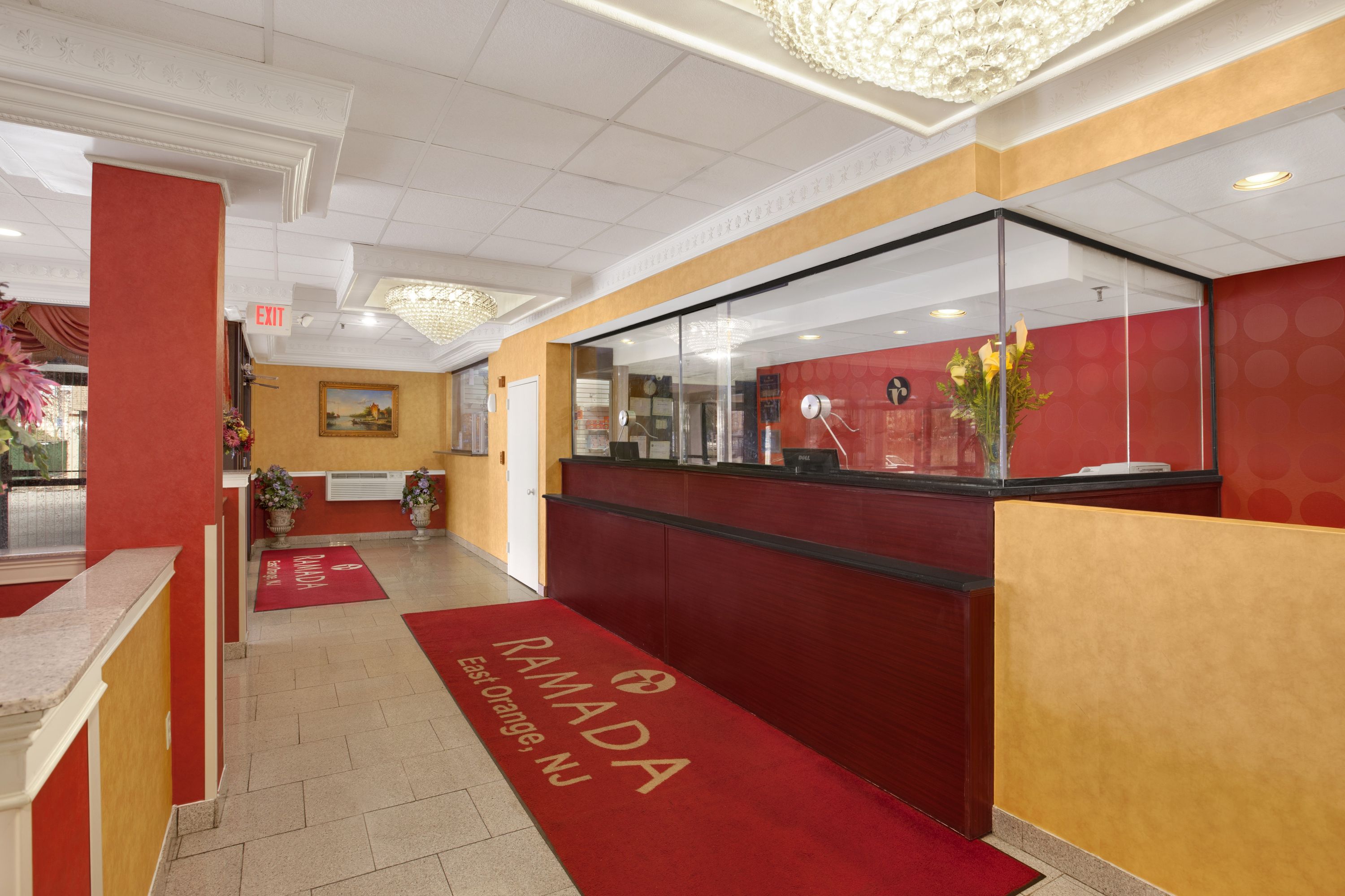 Ramada East Orange hotel lobby in East Orange, New Jersey